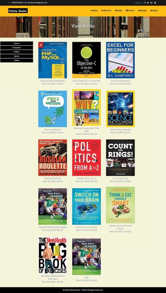 PHP Project - online book Rental System (For Schools & University ...