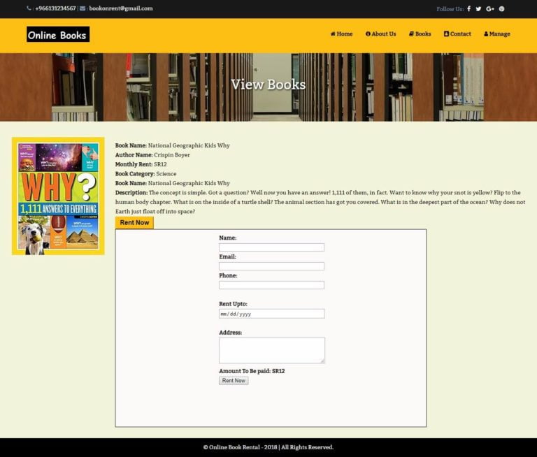PHP Project - online book Rental System (For Schools & University ...
