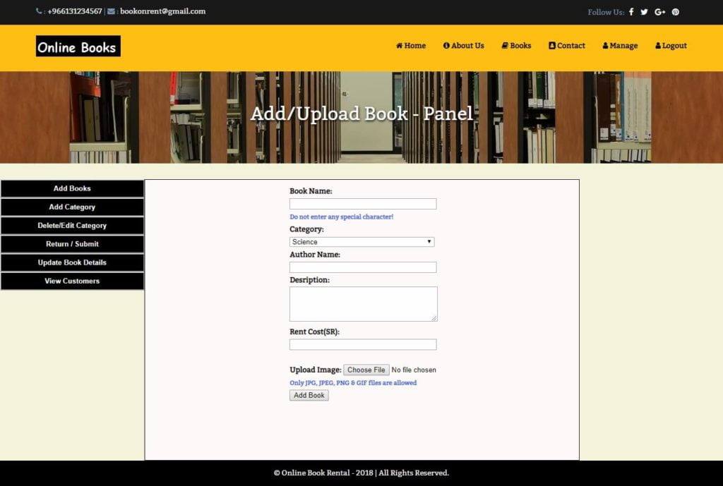 PHP Project - online book Rental System (For Schools & University ...